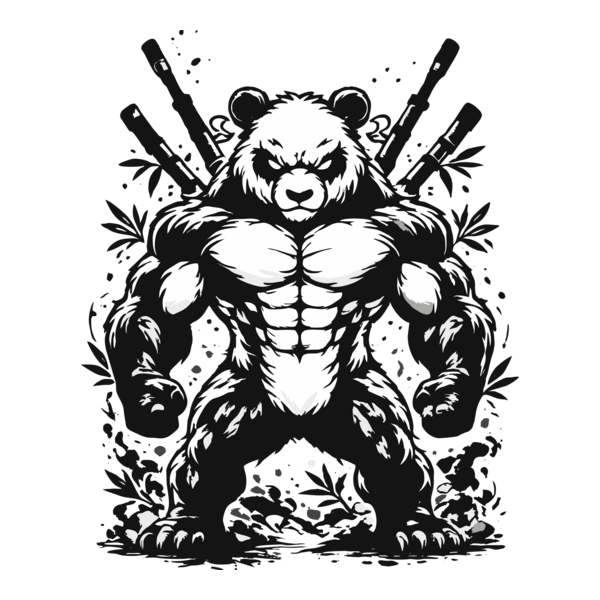 Muscular panda Logo PNG Vector (CDR) Free Download